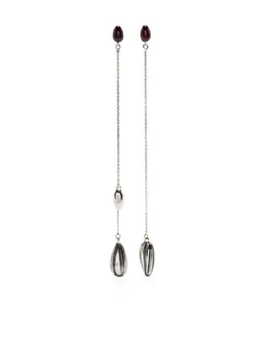 LEMAIRE Bead-embellished Drop Earrings - Silver