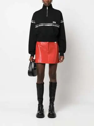Gcds Logo-print Crystal-embellished Sweatshirt - Black