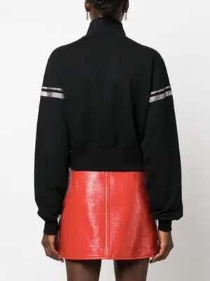 Gcds Logo-print Crystal-embellished Sweatshirt - Black