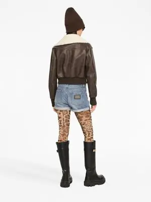 Dolce & Gabbana Shearling-collar Bomber Jacket - Brown