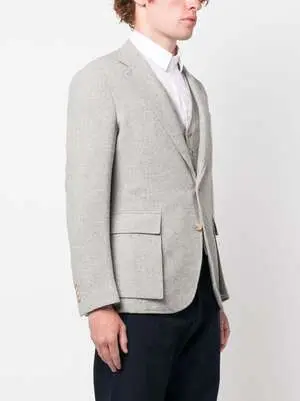 Polo Ralph Lauren The Rl67 Herringbone-pattern Blazer - Grey