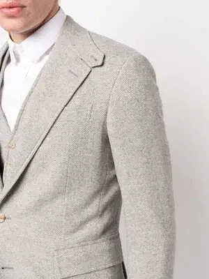 Polo Ralph Lauren The Rl67 Herringbone-pattern Blazer - Grey
