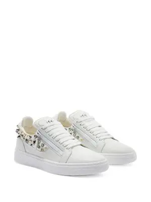 GIUSEPPE ZANOTTI Stud-embellished Double-zip Low-top Sneakers