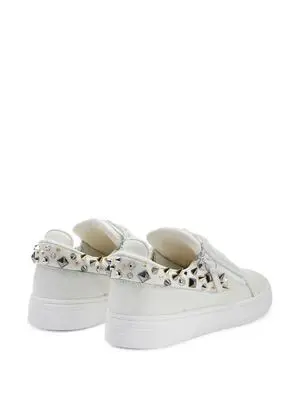 GIUSEPPE ZANOTTI Stud-embellished Double-zip Low-top Sneakers