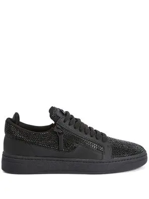 GIUSEPPE ZANOTTI Crystal-embellished Low-top Sneakers - Black