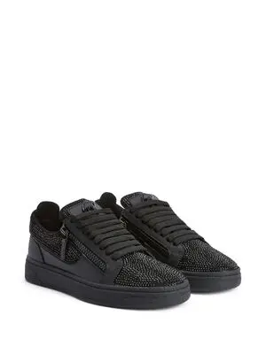 GIUSEPPE ZANOTTI Crystal-embellished Low-top Sneakers - Black