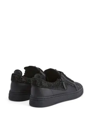 GIUSEPPE ZANOTTI Crystal-embellished Low-top Sneakers - Black