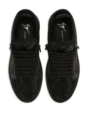 GIUSEPPE ZANOTTI Crystal-embellished Low-top Sneakers - Black