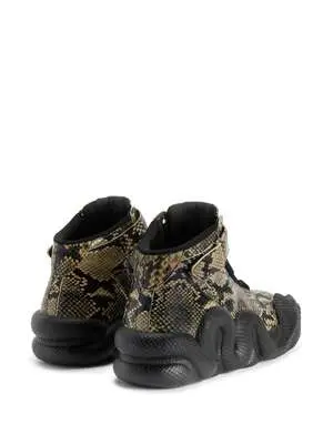 GIUSEPPE ZANOTTI Cobras Snake-effect Mid-top Sneakers