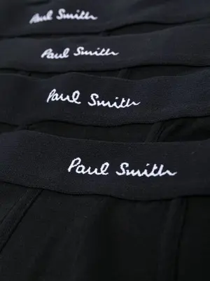 Paul Smith Logo-print Organic Cotton Boxers - Black