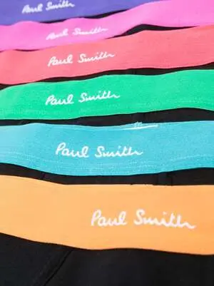 Paul Smith Logo-waistband Organic Cotton Boxers - Black
