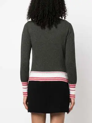 BARRIE V-neck Cashmere Sweater - Green