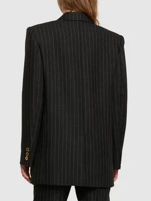 Moschino Pinstriped Double Breasted Wool Jacket