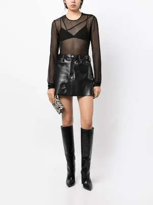 TOM FORD Sheer Ribbed Jersey Top