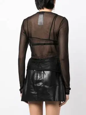 TOM FORD Sheer Ribbed Jersey Top