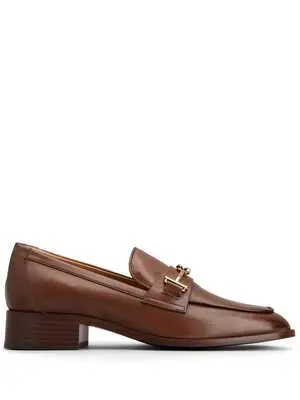 TOD'S Logo-plaque Leather Loafers - Brown