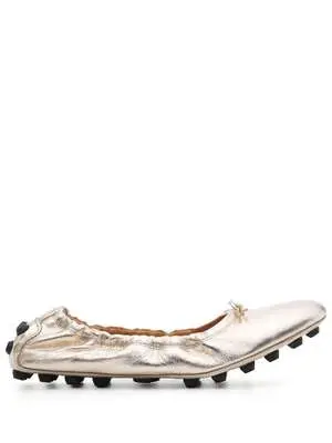 TOD'S Bubble Ballerina Shoes - Gold
