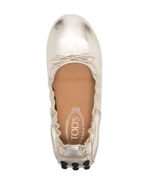 TOD'S Bubble Ballerina Shoes - Gold