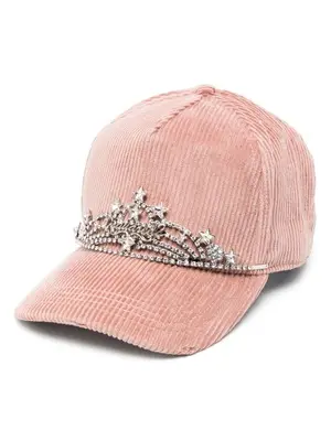 Dsquared2 Corduroy Cotton Baseball Cap With Crown Detail