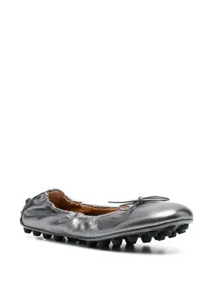 TOD'S Gommino Ballerina Shoes - Silver