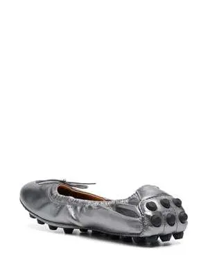 TOD'S Gommino Ballerina Shoes - Silver