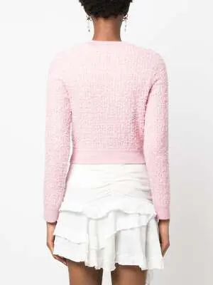 Elisabetta Franchi Button-up Bouclé Cropped Cardigan