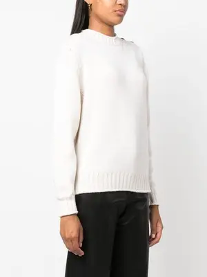 BARRIE Button-detailed Cashmere Jumper - Neutrals