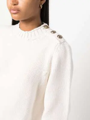 BARRIE Button-detailed Cashmere Jumper - Neutrals