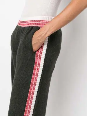 BARRIE Stripe-detail Trousers - Green