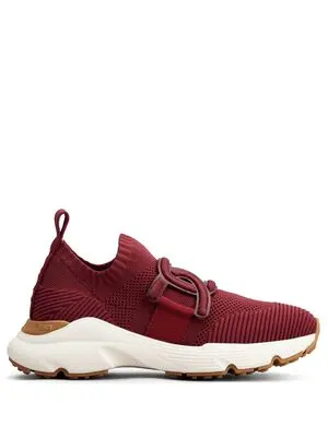 TOD'S Logo-strap Almond-toe Sneakers - Red