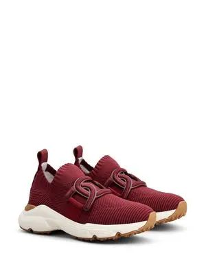 TOD'S Logo-strap Almond-toe Sneakers - Red