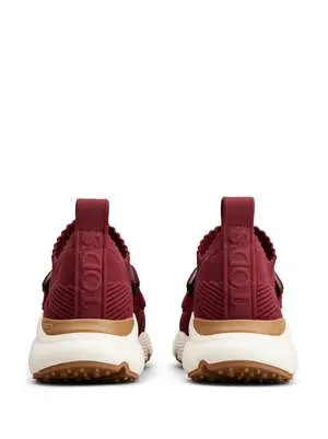 TOD'S Logo-strap Almond-toe Sneakers - Red