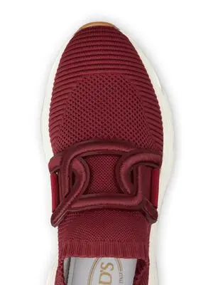 TOD'S Logo-strap Almond-toe Sneakers - Red