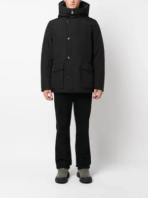 Woolrich Arctic Button-up Hooded Down Jacket - Black