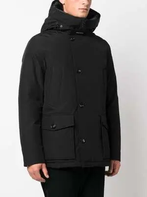Woolrich Arctic Button-up Hooded Down Jacket - Black