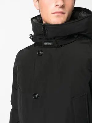 Woolrich Arctic Button-up Hooded Down Jacket - Black