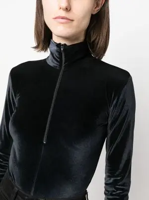 Filippa K Zip-up Velvet Bodysuit
