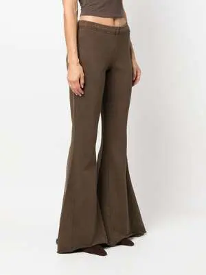 ENTIRE STUDIOS Washed-effect Flared Trousers - Brown