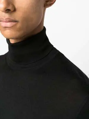 Zegna Fine Knit Roll-neck Jumper - Black
