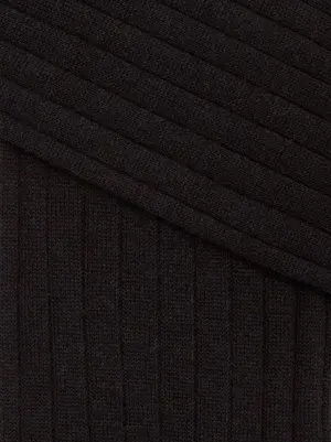 Zegna Triple Stitch Cotton-blend Socks - Black