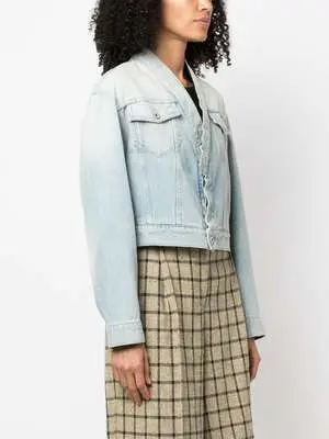 Kenzo Faded-effect Cropped Denim Jacket