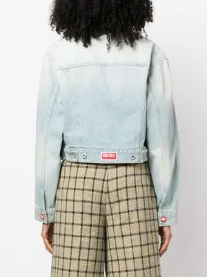 Kenzo Faded-effect Cropped Denim Jacket