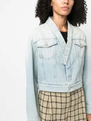 Kenzo Faded-effect Cropped Denim Jacket