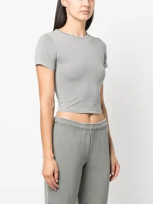 ENTIRE STUDIOS Round-neck Cropped T-shirt - Grey