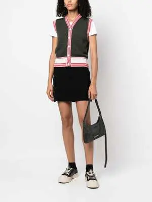 BARRIE Contrast-stitch Mini Skirt - Black
