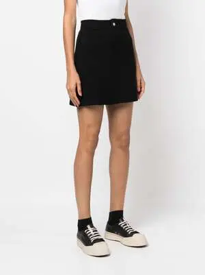 BARRIE Contrast-stitch Mini Skirt - Black