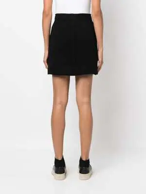 BARRIE Contrast-stitch Mini Skirt - Black