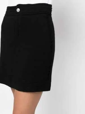BARRIE Contrast-stitch Mini Skirt - Black