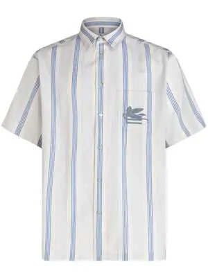 Etro Pegaso Logo-embroidered Cotton Shirt - White