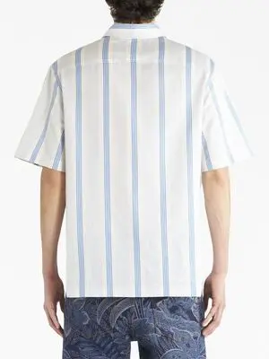 Etro Pegaso Logo-embroidered Cotton Shirt - White